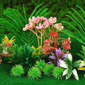 nwfashion 130pcs model trees miniature plants fairy garden artificial trees railroad scenery(tree)