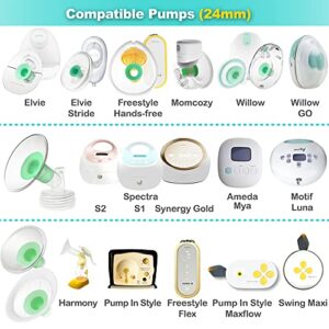 Nenesupply 19mm Flange Insert Compatible with Elvie Flange Pump Parts Elvie Stride Flange Medela Spectra Momcozy Flange Willow Reduce 24mm to 19mm Use as Elvie Inserts Medela Insert Momcozy Insert