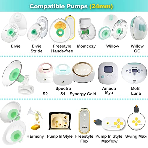 Nenesupply 19mm Flange Insert Compatible with Elvie Flange Pump Parts Elvie Stride Flange Medela Spectra Momcozy Flange Willow Reduce 24mm to 19mm Use as Elvie Inserts Medela Insert Momcozy Insert