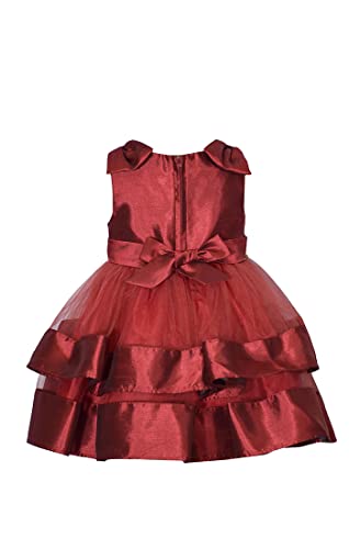 Bonnie Jean Holiday Christmas Party Dress for Baby Toddler Little and Big Girls, Burgundy, 10