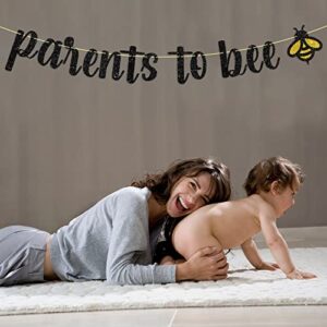 Black Glitter Parents to Bee Banner, Bee Themed Baby Shower Party Decorations, Pregnancy Announcement, Gender Reveal, Oh Babee Party Decoration Supplies