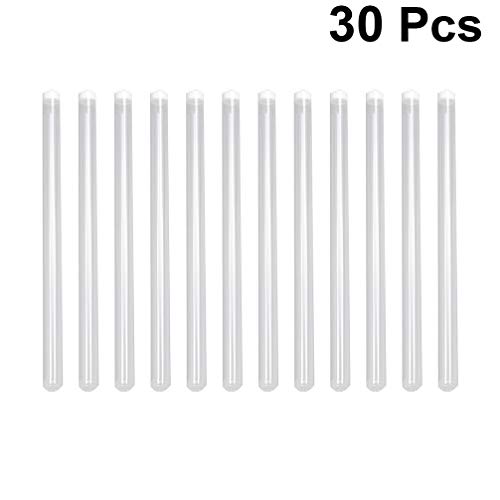 SUPVOX Clear Organizer Box 30pcs Clear Plastic Needles Storage Tubes Sewing Needle Container Holder Organizer with Cap (25 x 1cm Clear Container