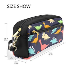 Baofu Dinosaur Leather Pencil Case Pen Zipper Pouch Cosmetic Makeup Bag Cute Handmade Soft Pencil Student Stationery Holder for Kids Teenagers Women Men