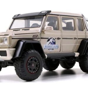 New Jada MB G 63 AMG 6x6 Pickup Truck Silver Jurassic World 1/24 Diecast Model Car by Jada 54035-W1