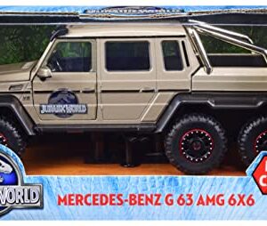 New Jada MB G 63 AMG 6x6 Pickup Truck Silver Jurassic World 1/24 Diecast Model Car by Jada 54035-W1