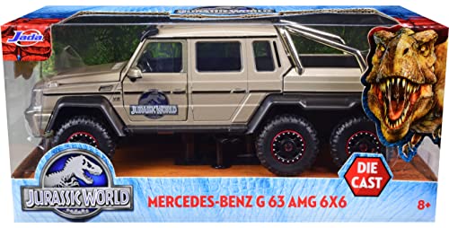 New Jada MB G 63 AMG 6x6 Pickup Truck Silver Jurassic World 1/24 Diecast Model Car by Jada 54035-W1