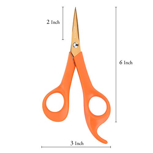 KUONIIY Micro-Tip Scissors, Pointed Sharp Titanium Blades, 4-Pack(6 Inch)