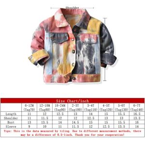 Baby Boys Girls Denim Jacket Toddler Kids Tie Dye Button Down Jeans Jackets Top Coat Outwear(110/3-4T, Tie Dye Yellow)