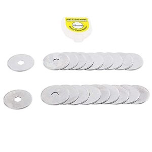 AUTOTOOLHOME 20 Pack 18mm Rotary Cutter Blades Cutting Fabric Paper Quilting Sewing Patchwork Tool