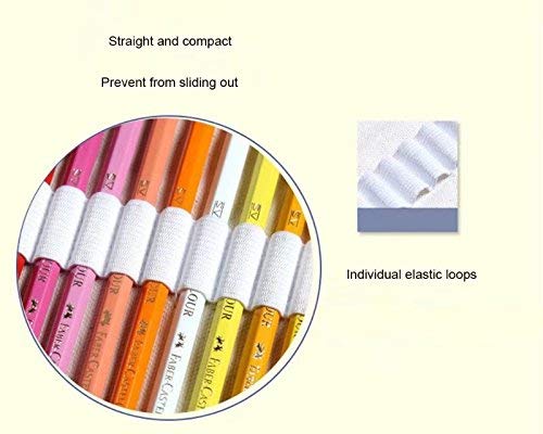 Handmade Canvas Pencil Roll Wrap 72 Holes, Multiuse Roll Up Pencil Case Large Capacity Pen Curtain for Coloring Pencil Holder Organizer,White