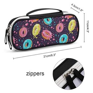 Donuts PU Leather Pen Pencil Bag Organizer Portable Makeup Carry Case Storage Handbag