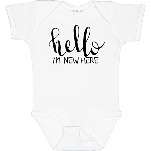 inktastic Hello, I'm New Here- Hand Drawn Type Baby Bodysuit Newborn 0020 White 2d407