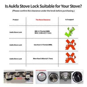 Gas Stove Baby Proof Knobs Locks (6 Pack), Aukfa Child Proofing Oven Knob Lock – No Tools Needed(Black)