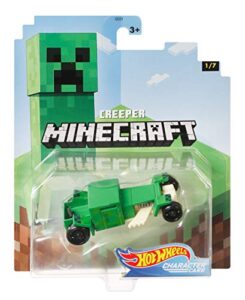 hot wheels 2020 minecraft gaming 1/64 character cars -creeper vehicle (1/7)