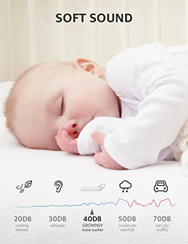 GROWNSY Nasal Aspirator for Baby, Electric Nose Aspirator for Toddler, Baby Nose Sucker, Automatic Nose Cleaner with 3 Silicone Tips, Adjustable Suctions, Music and Light Soothing Function (Blue)