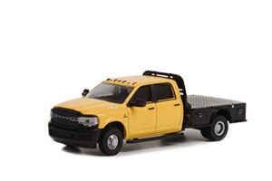 2020 dodge ram 3500 tradesman dually flatbed, yellow – greenlight 46100f – 1/64 scale diecast car