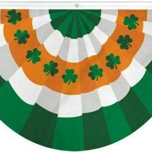 St Patricks Day Bunting Flag 3x5 ft Irish Ireland Green Shamrock Pats Decoration