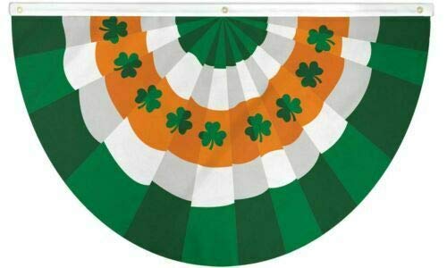 St Patricks Day Bunting Flag 3x5 ft Irish Ireland Green Shamrock Pats Decoration