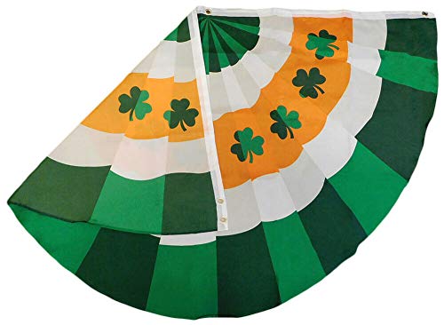 St Patricks Day Bunting Flag 3x5 ft Irish Ireland Green Shamrock Pats Decoration