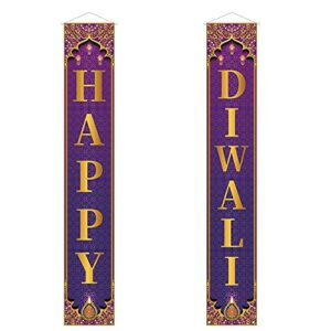 Jiudungs Diwali Decoration Outdoor Indoor Happy Diwali Porch Sign Banner Indian Dlwali Festival of Lights Decor and Supplies for Home