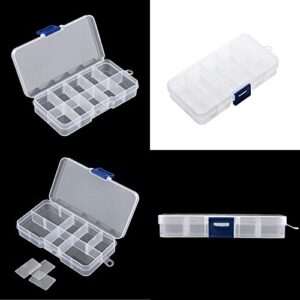 10 Grids Portable Plastic Organizer Container Storage Box,with Adjustable Grid (2 pcs)