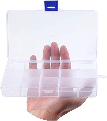 10 Grids Portable Plastic Organizer Container Storage Box,with Adjustable Grid (2 pcs)