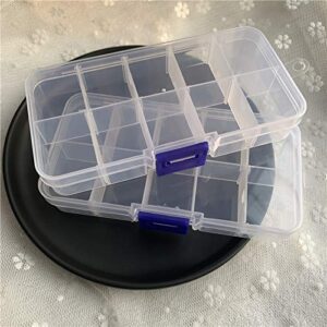 10 Grids Portable Plastic Organizer Container Storage Box,with Adjustable Grid (2 pcs)