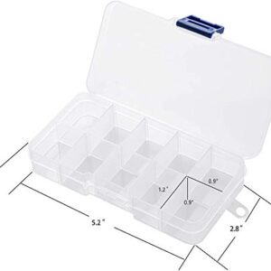 10 Grids Portable Plastic Organizer Container Storage Box,with Adjustable Grid (2 pcs)