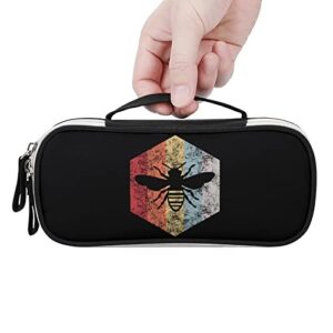 Bee Whisperer PU Leather Pen Pencil Bag Organizer Portable Makeup Carry Case Storage Handbag