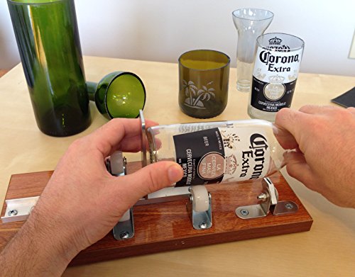 Glass Bottle Cutter (Deluxe) Kit, Upcycle EZ-Cut: Beer & Wine Bottle Cutting + Edge Sanding Paper & Heat Tool