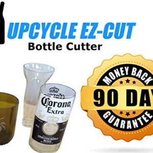 Glass Bottle Cutter (Deluxe) Kit, Upcycle EZ-Cut: Beer & Wine Bottle Cutting + Edge Sanding Paper & Heat Tool