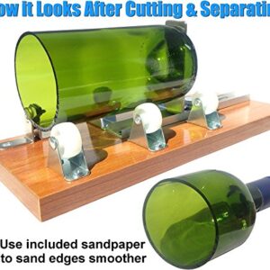 Glass Bottle Cutter (Deluxe) Kit, Upcycle EZ-Cut: Beer & Wine Bottle Cutting + Edge Sanding Paper & Heat Tool