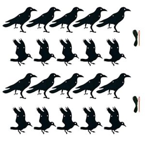 SaktopDeco 2 Pack Black Felt Crow Garland Banner Crow Halloween Birthday Decorations Creative Decor Haunted House Fireplace Decor