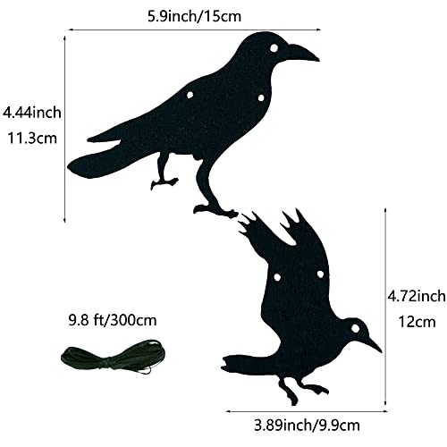 SaktopDeco 2 Pack Black Felt Crow Garland Banner Crow Halloween Birthday Decorations Creative Decor Haunted House Fireplace Decor