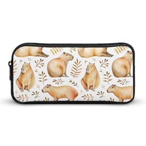 funny capybaras animals teen adult pencil case large capacity pen pencil bag durable storage pouch