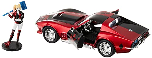 Jada 1:24 Diecast 1969 Chevy Corvette Stingray with Harley Quinn Figure