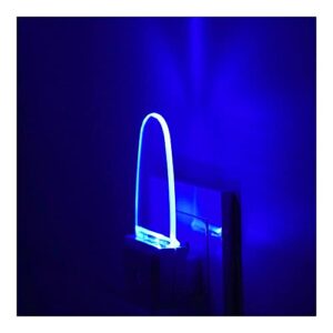 4 pack night light lamp with dusk to dawn sensor, plug in, blue led night light