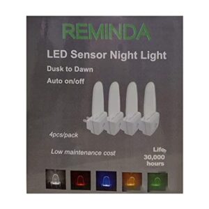 4 Pack Night Light Lamp with Dusk to Dawn Sensor, Plug in, Blue Led Night Light