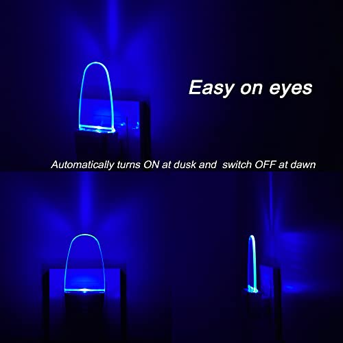 4 Pack Night Light Lamp with Dusk to Dawn Sensor, Plug in, Blue Led Night Light