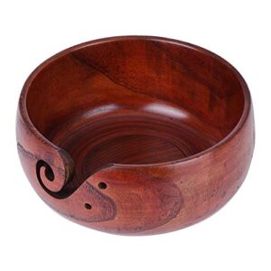 yarn bowl, wooden knitting bowl-large for knitting and crocheting, wood yarn holder