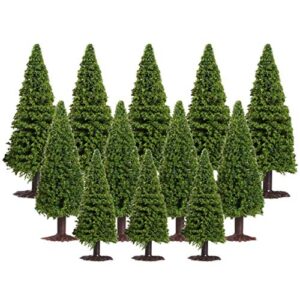 wakauto model train scenery christmas model cedar trees architecture trees miniature, 15pcs green scenery landscape model cedar trees tree cake topper