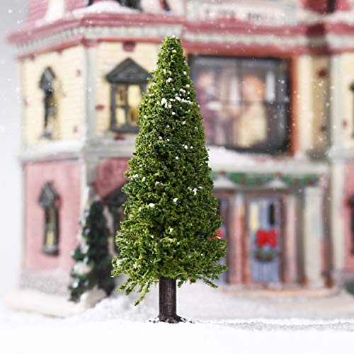 Wakauto Model Train Scenery Christmas Model Cedar Trees Architecture Trees Miniature, 15pcs Green Scenery Landscape Model Cedar Trees Tree Cake Topper