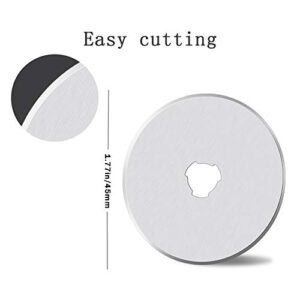 Rotary Cutter, 45mm Rotary Cutter for Fabric, Rotary Fabric Cutter with Safety Lock, Included Extra 10 Pack 45mm Replacement Blades, Ergonomic Rotary Cutter Tool for Quilting Sewing Arts Crafts