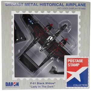 Daron Worldwide Trading Postage Stamp P-61 Black Widow Lady in The Dark 1/120 Airplane Model