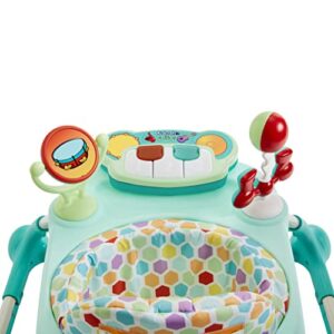 Kolcraft Tiny Steps Groove 3-in-1 Infant and Baby Activity Push Walker with Steel Base, Removable Piano-Toy, Seated or Walk-Behind for Baby Girl or Boy - Honeycomb