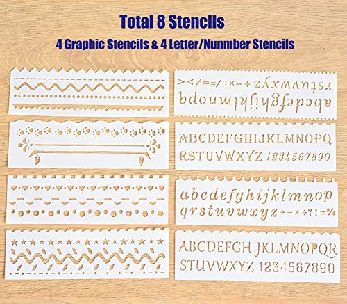 Afantti Scribe Tool, Tungsten Carbide Tip Scriber Scribing Engraving Etching Pen DIY Engraver Etcher Tool Kit for Metal Glass Ceramics Stone Tile Wood Jewelry with Stencils, 4 Pack