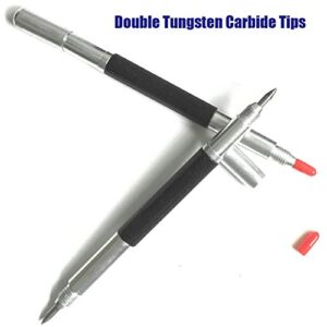 Afantti Scribe Tool, Tungsten Carbide Tip Scriber Scribing Engraving Etching Pen DIY Engraver Etcher Tool Kit for Metal Glass Ceramics Stone Tile Wood Jewelry with Stencils, 4 Pack