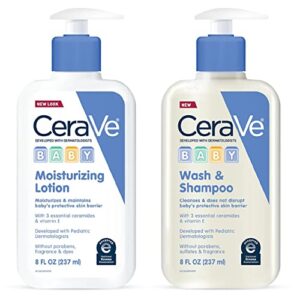 cerave baby wash & shampoo 8 oz & baby lotion 8 oz set