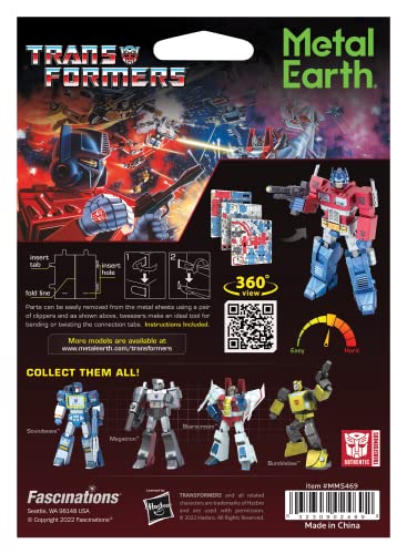 Metal Earth Transformers Optimus Prime Color 3D Metal Model Kit Fascinations