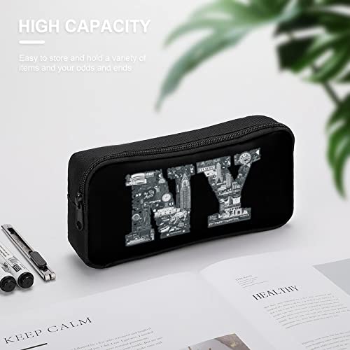 I Love New York City Pencil Case Makeup Bag Big Capacity Pouch Organizer for Office College